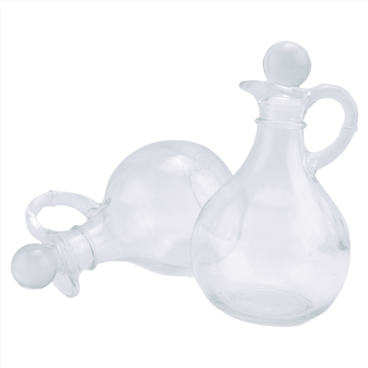 Glass Oil and Vinegar Bottles (2 Piece Set) Round Dispenser Bottle with ...