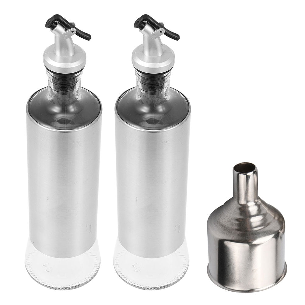Glass Oiler Bottle with Stainless Steel Spout for Syrup, Vinegar ...