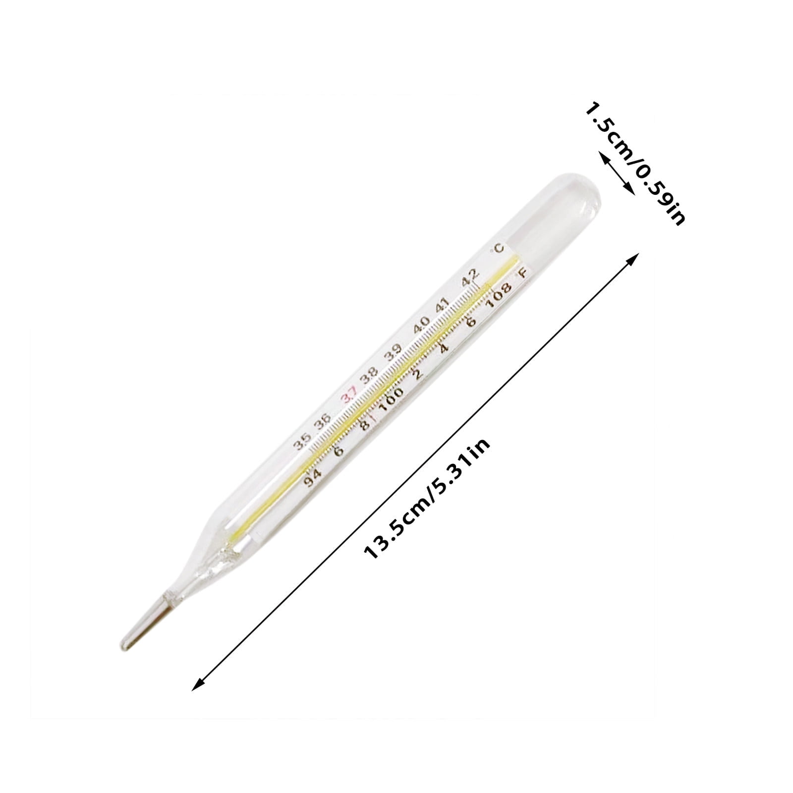 Glass Oral/Axillary Thermometer - Fast Reading Fahrenheit/Celsius ...