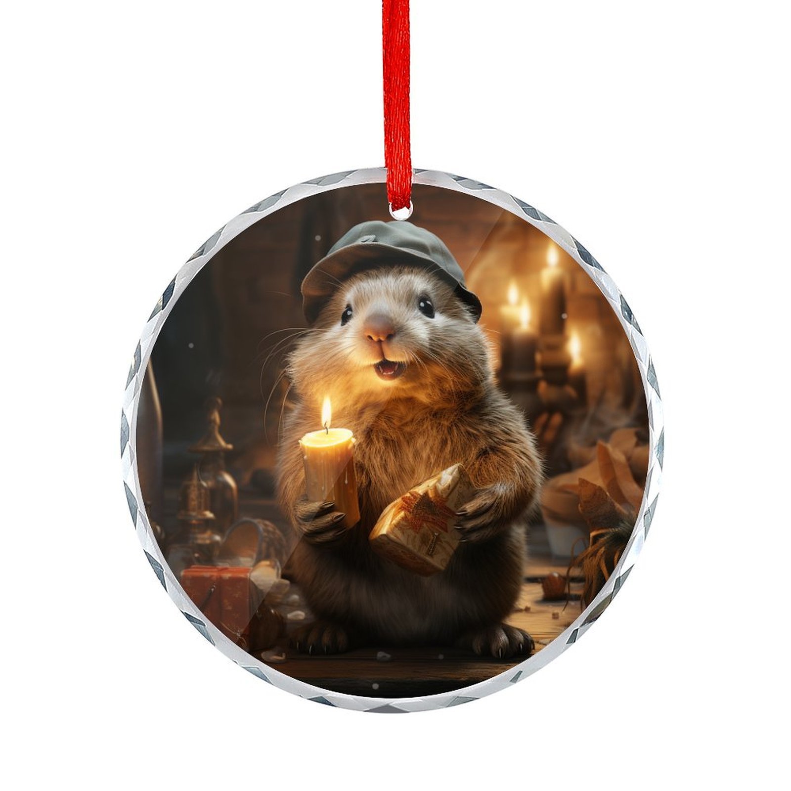 Glass Ornament Beaver Christmas Christmas Animals Cute Beaver Crystal ...