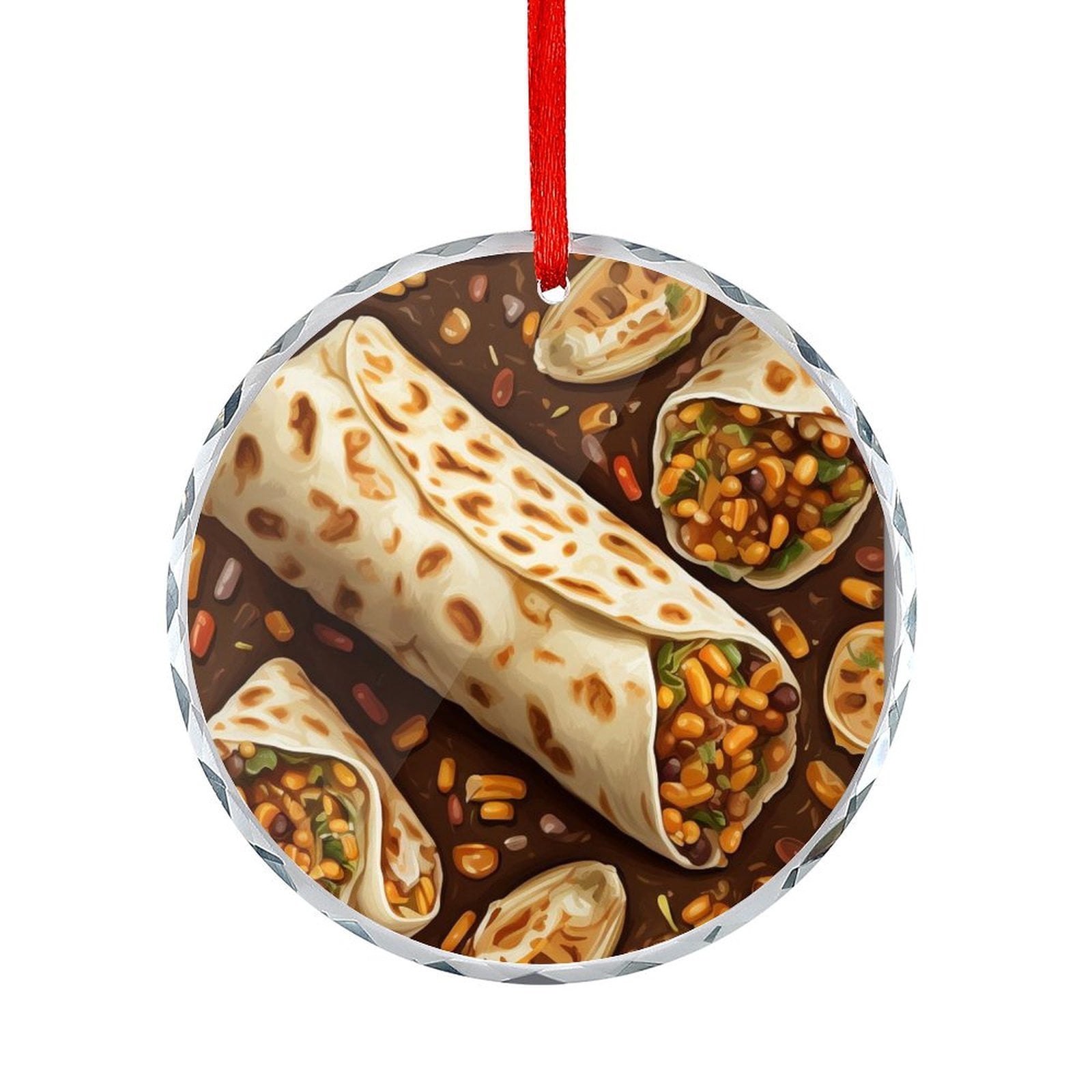 Glass Ornament Burritos Tortilla Giant Realistic Funny Food Holiday ...