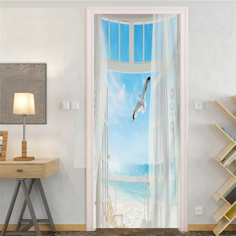 Glass Outside Landscape Beach Photo Mural Decoration Wallpaper Poster ...