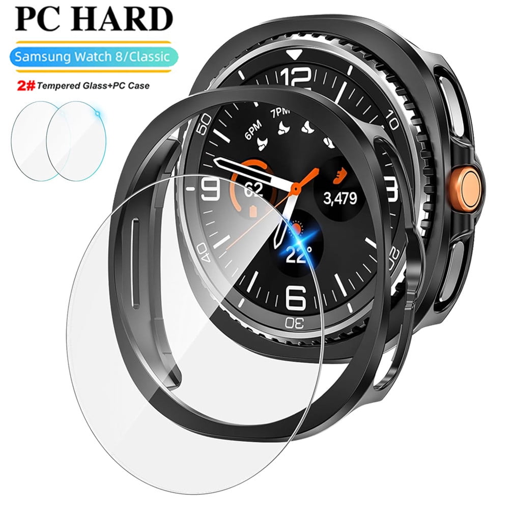 Glass+PC Watch Case For Samsung Galaxy Watch 8 40mm 44mm 8 Classic 46mm ...