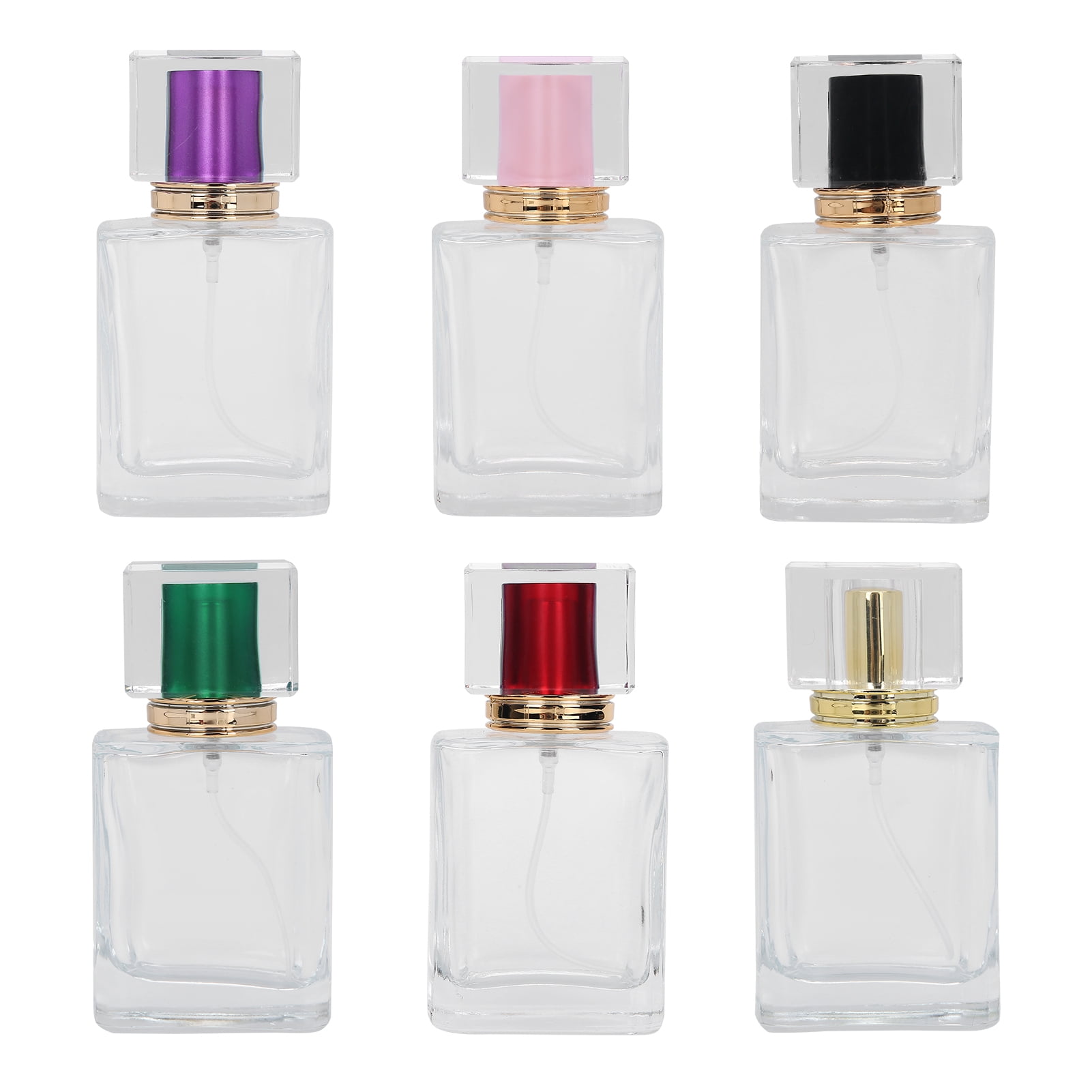 Glass Perfume Bottles, 6-Pack Refillable Empty Spray Bottles with ...