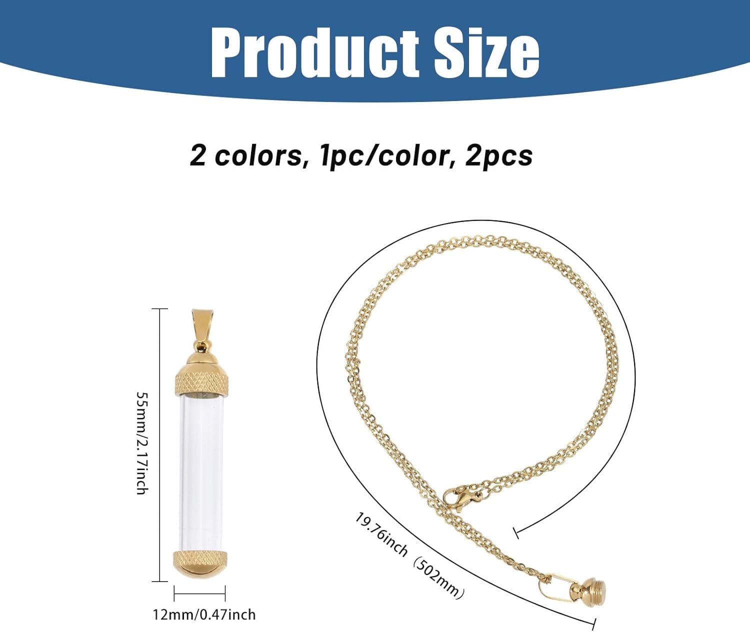 Glass Perfume Container Necklace Glass Urn Necklaces for Ashes Memorial ...