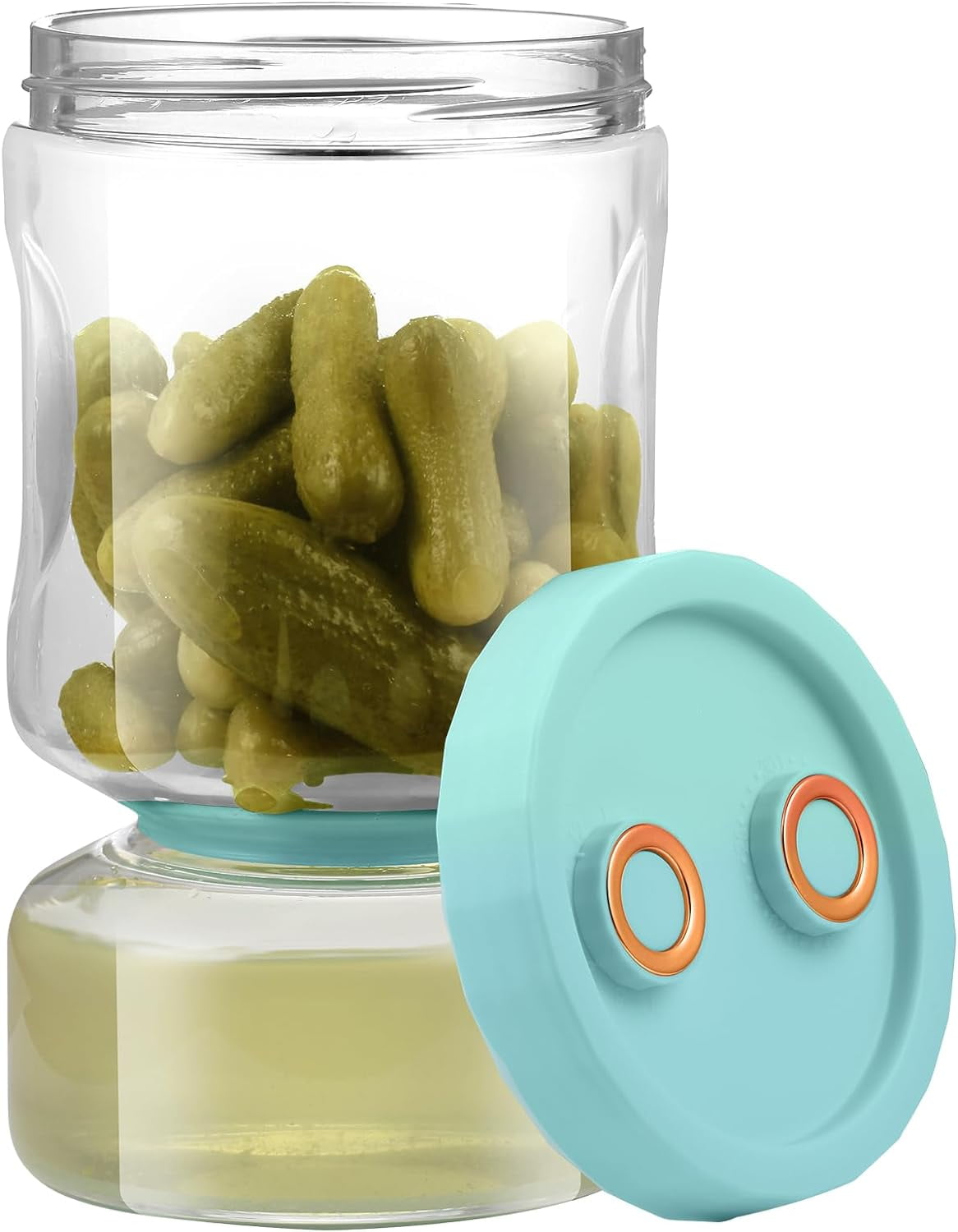 Glass Pickle Jar with Strainer Flip, 49 oz Pickle Container, Pickle ...