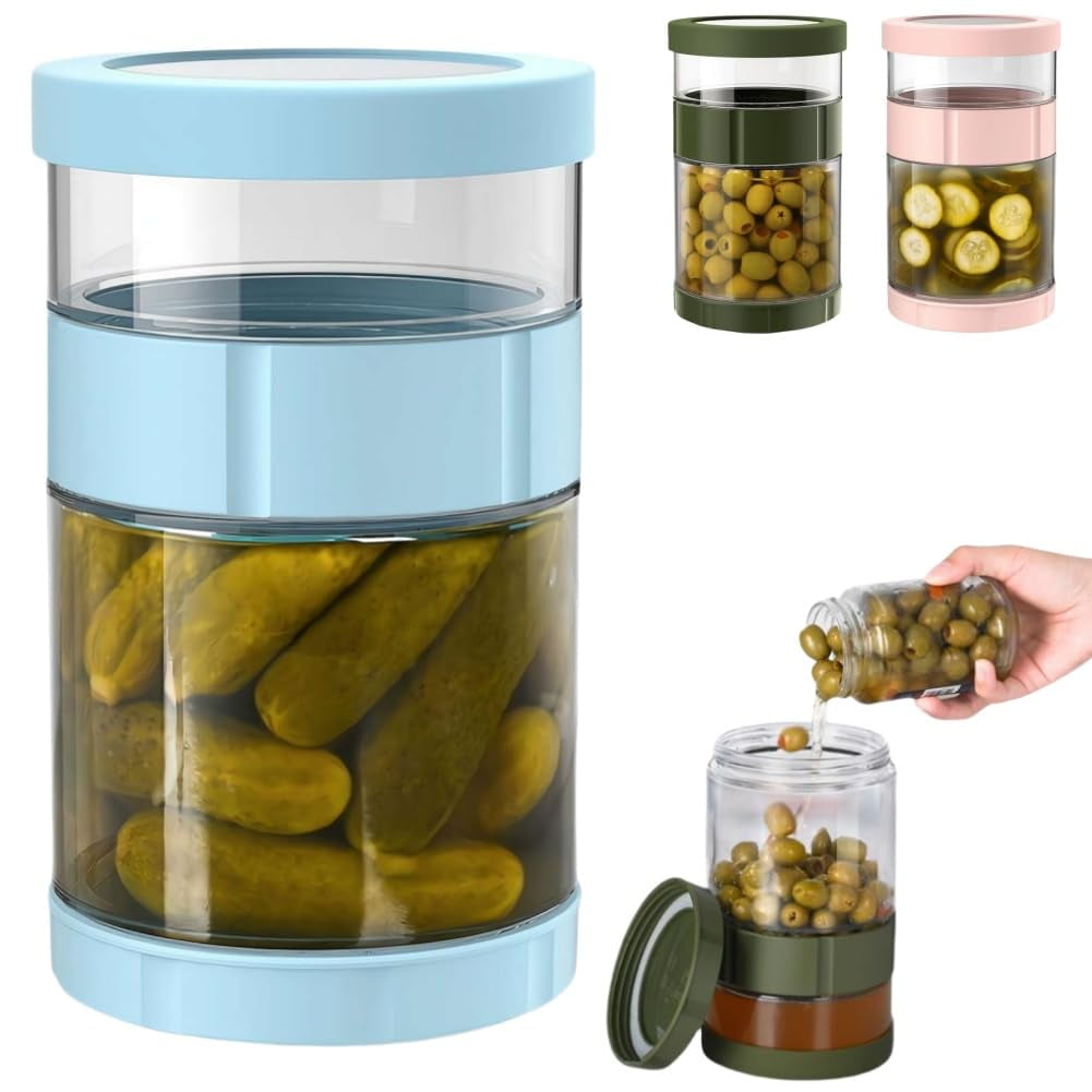 Glass Pickle Jar with Strainer Flip,56oz Pickle Container,Pickles Juice ...