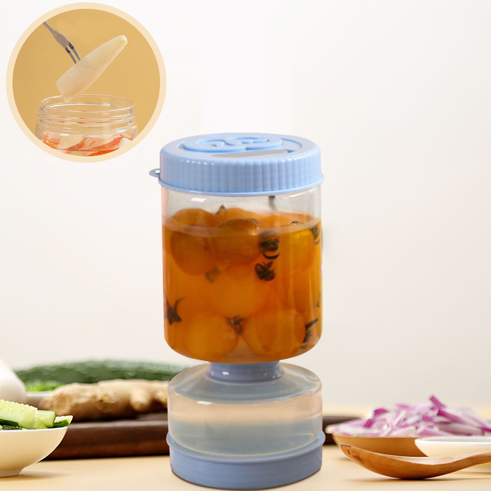 Glass Pickle Jar with Strainer Flip, Pickle Strainer Container Leak ...