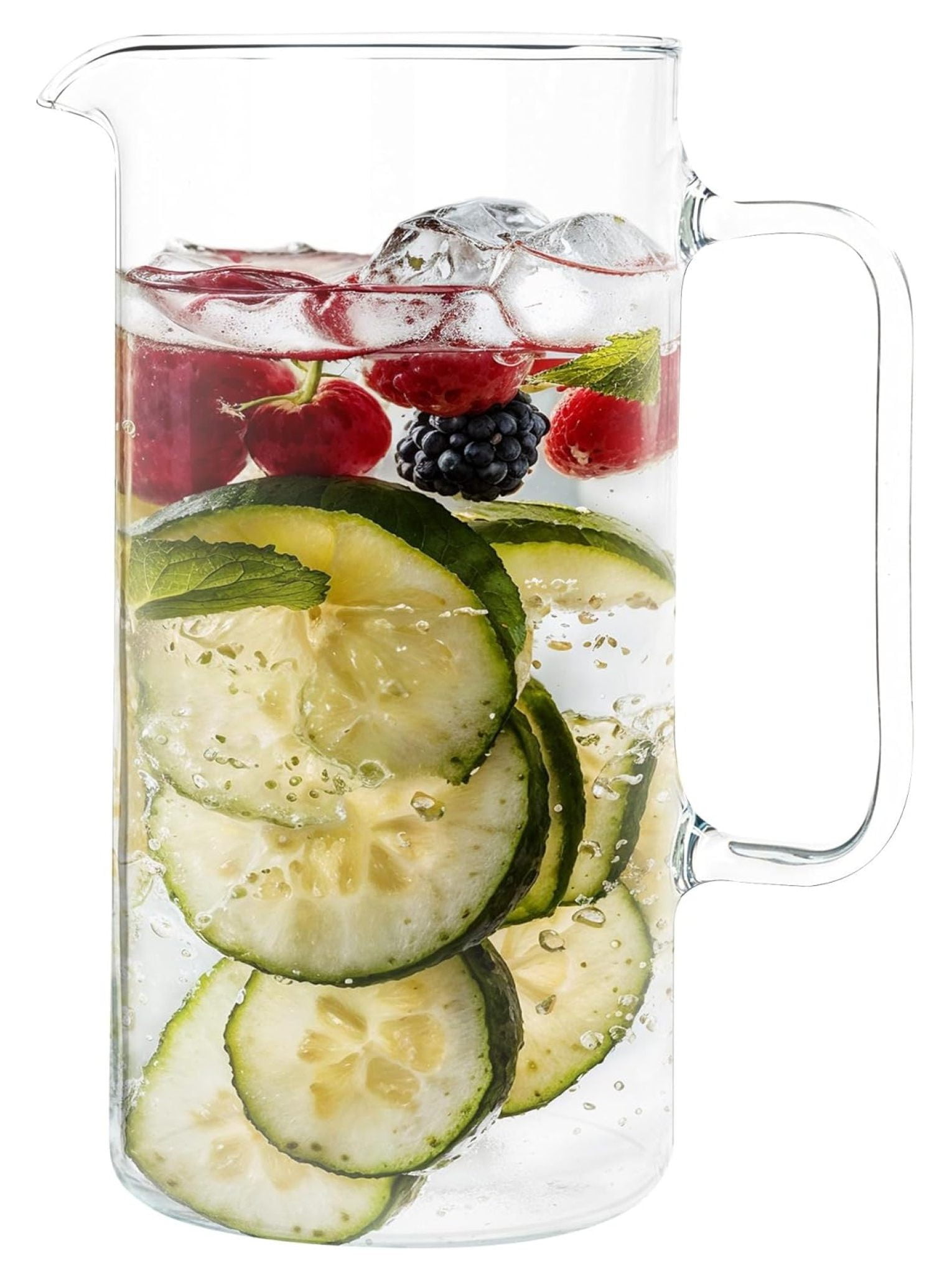 Glass Pitcher, 32 Ounce (1 Quart) Borosilicate Glass, Hot and Cold Safe ...