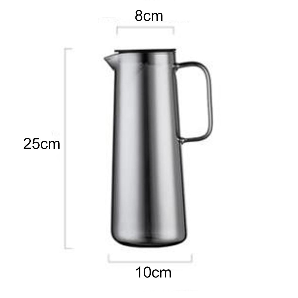 Glass Pitcher 47oz(1.2 Quart) Water Pitcher with Lid and Long Handle ...