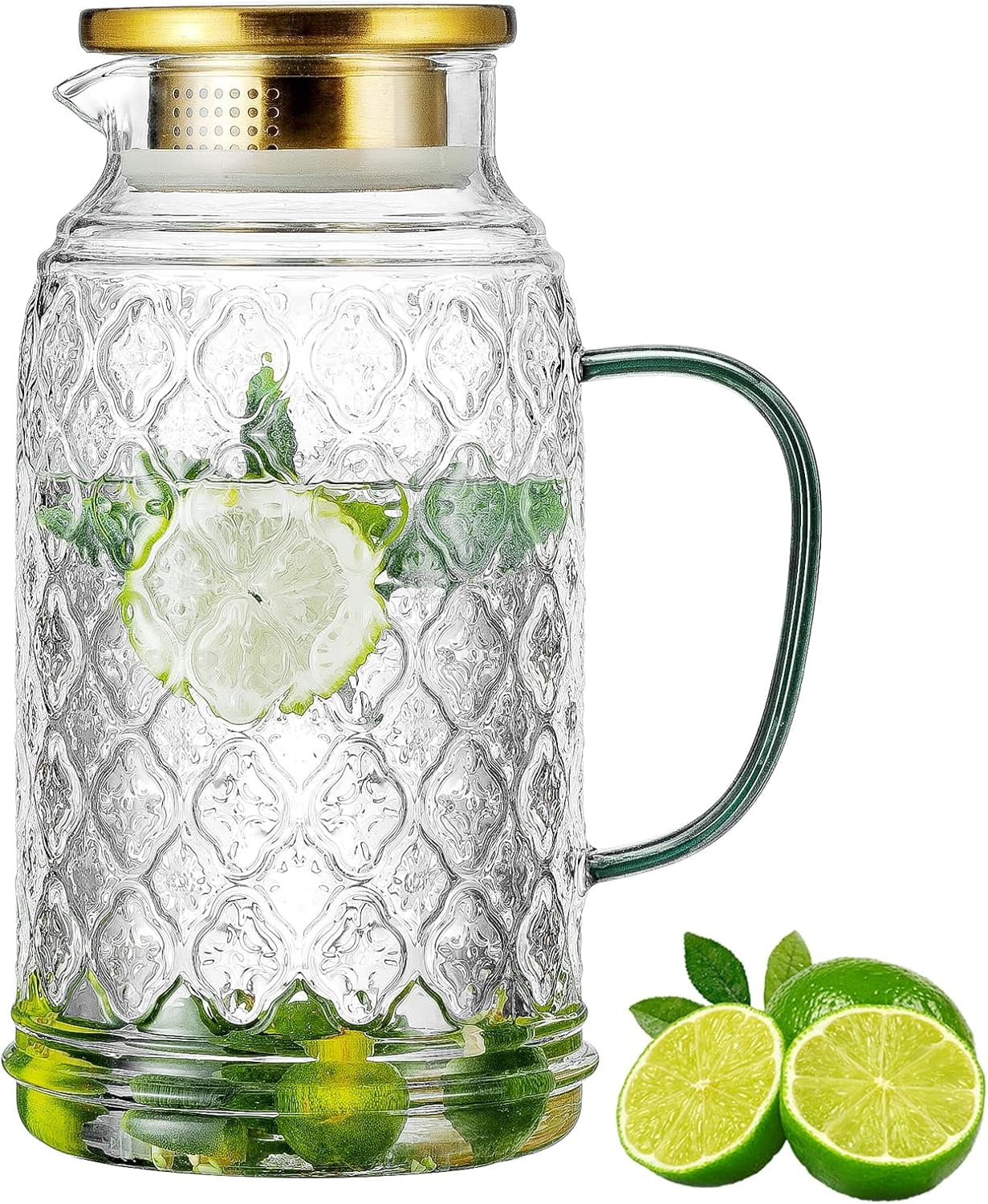 Glass water kettle with lid, 2 sets of 68 ounce vintage water kettle ...