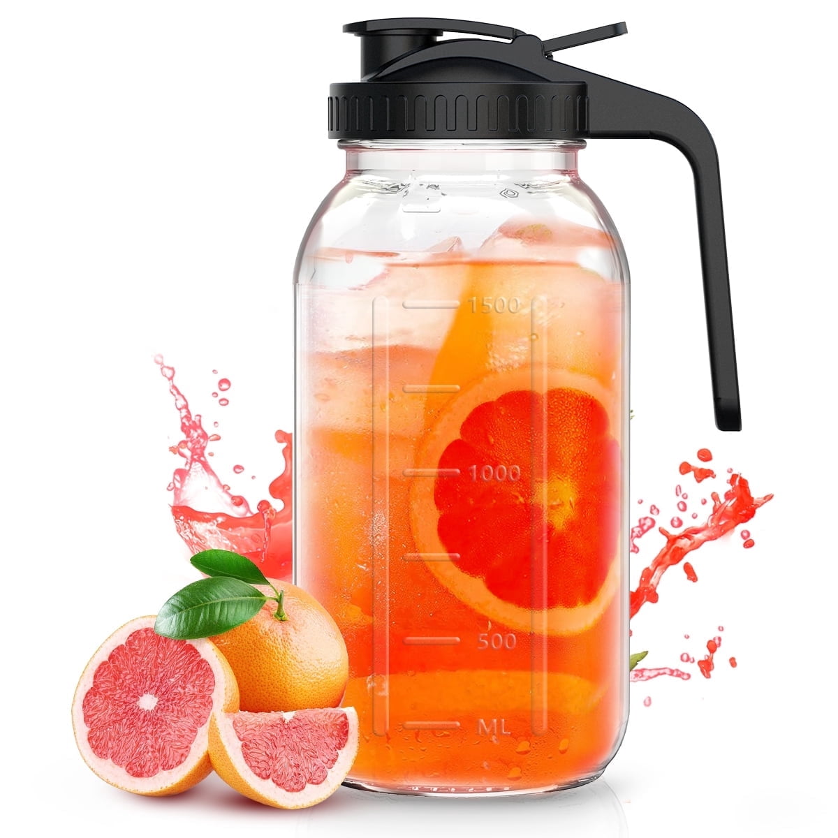 Xueyu 64 OZ Cold Brew Coffee Maker, 2 Quart Glass Mason Jar Pitcher ...
