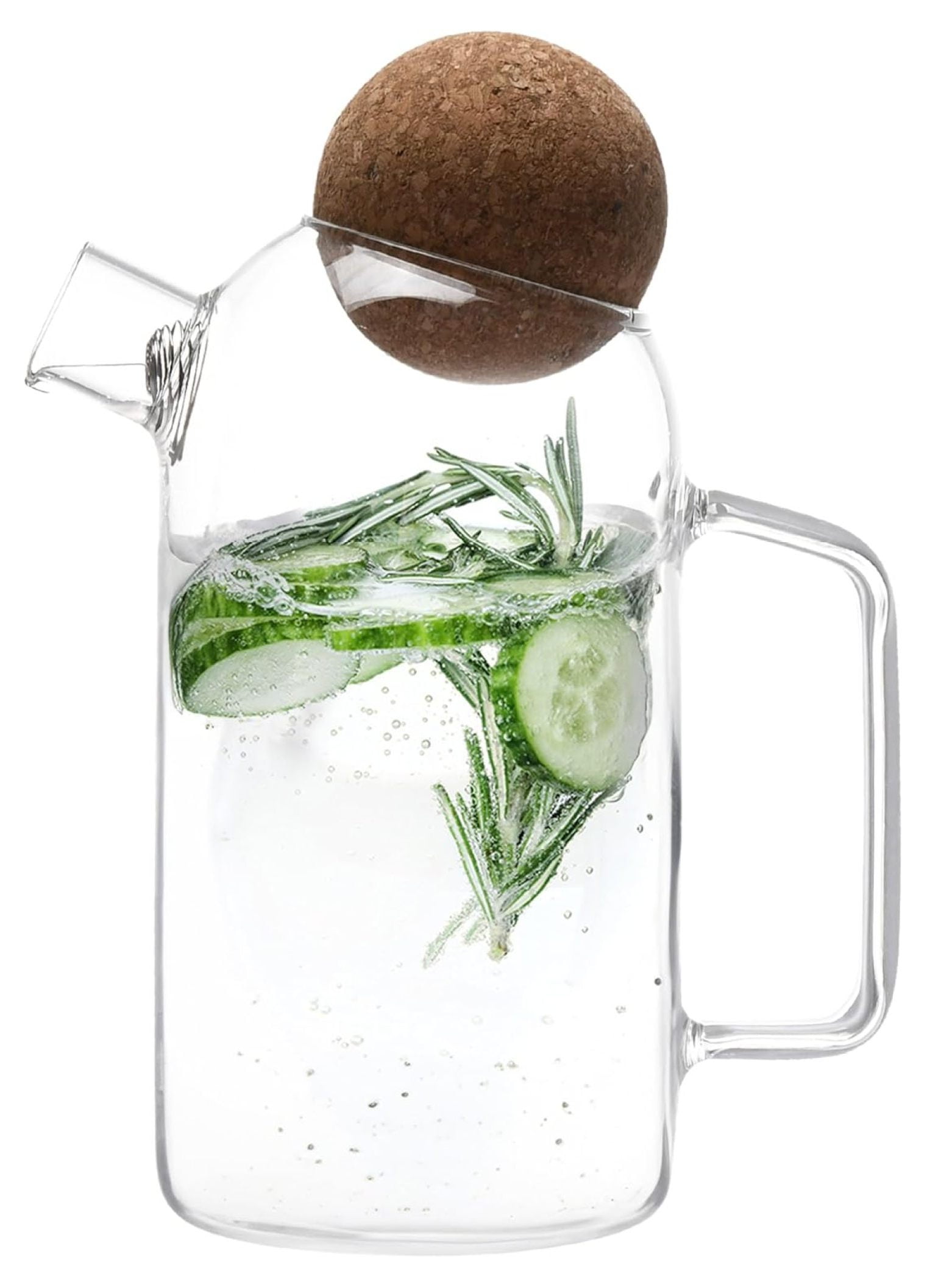 Glass Pitcher with Lid and Handle - Stylish Container for Mocktails ...