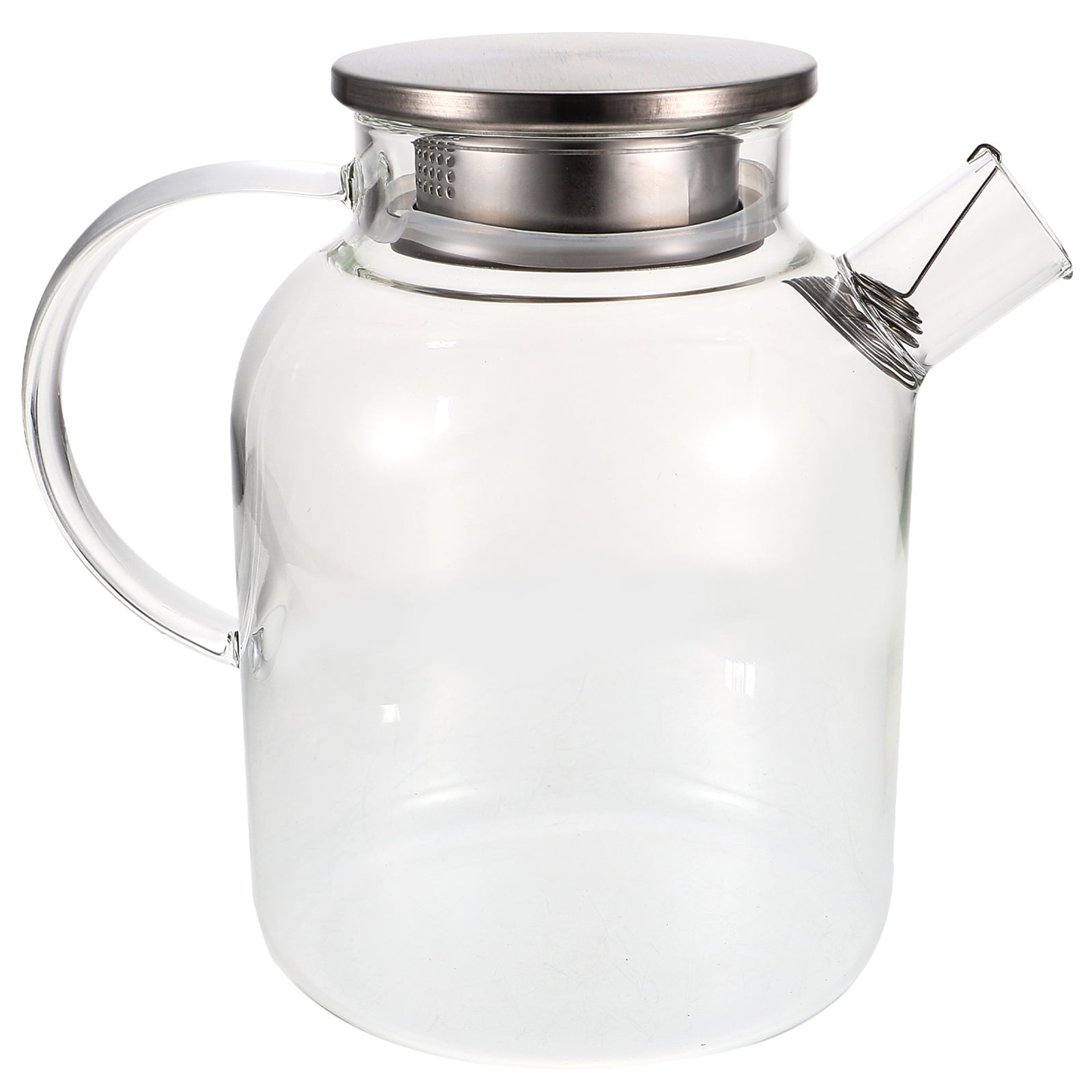 Glass Pitcher with Lid Filter Spout Cold Water Iced Tea Jug Clear ...