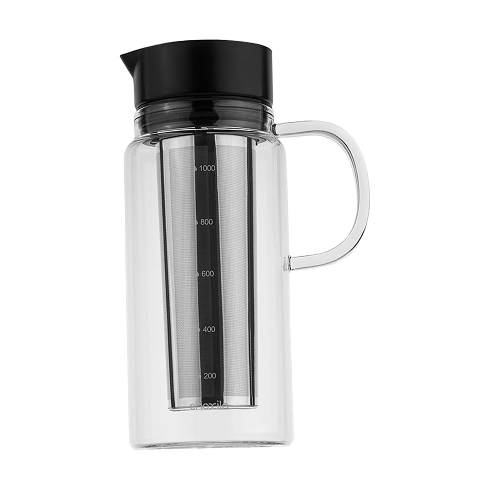 Glass Pitcher With Lid And Infuser For Fridge Iced Tea Pitcher For Tea Brewer 1000ml