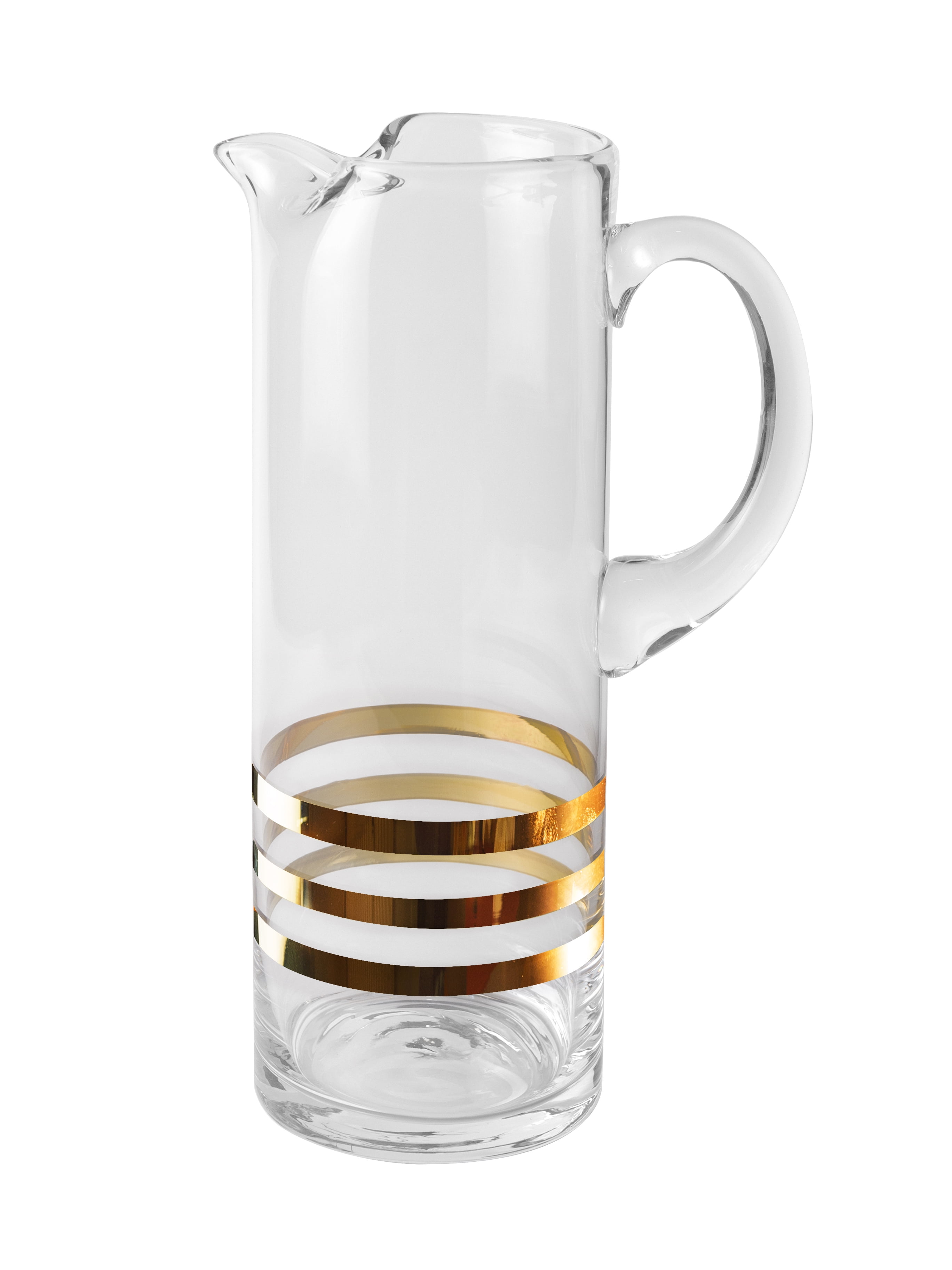 Glass Pitcher with handle Straight Sided, Handmade , With Spout, Ice ...