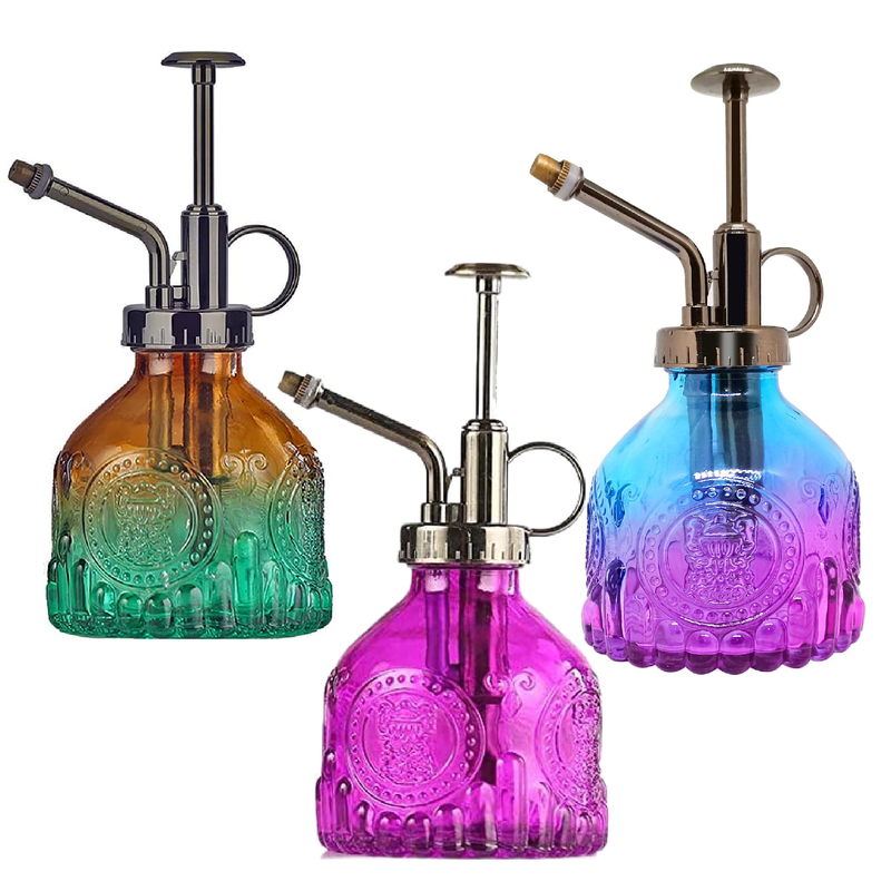 Glass Plant Mister 200ML, Vintage Spray Bottle with Top Pump, Fine Mist ...