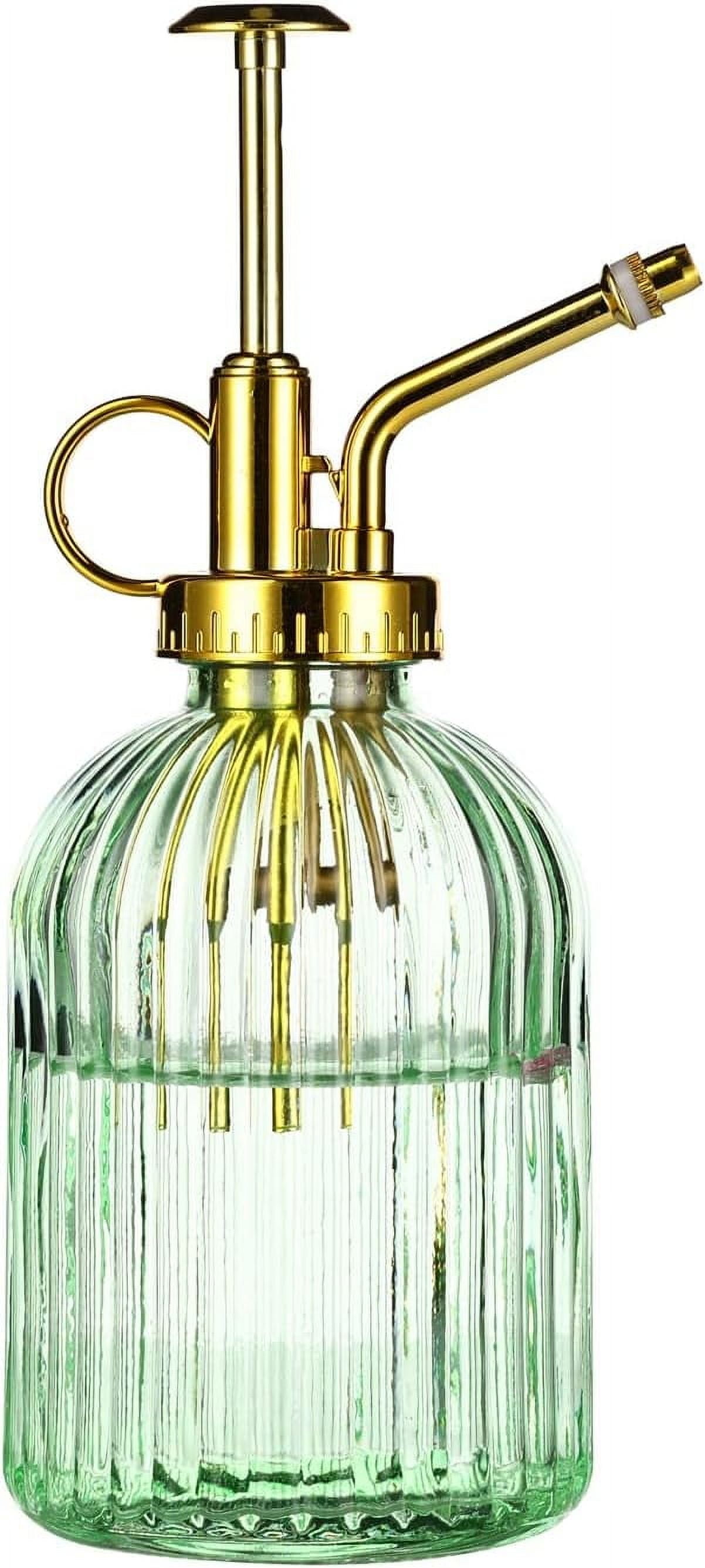 Glass Plant Mister Spray Bottle, 7.5" Green Glass Water Spray Bottle ...