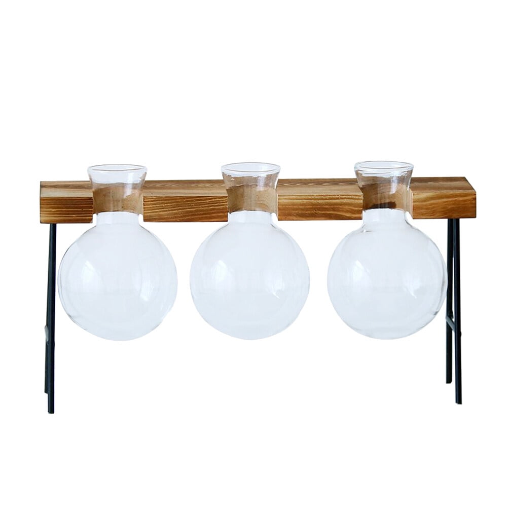 Glass Planter Bulb Vase Round Glass Plant Pots Flower Plant Container ...