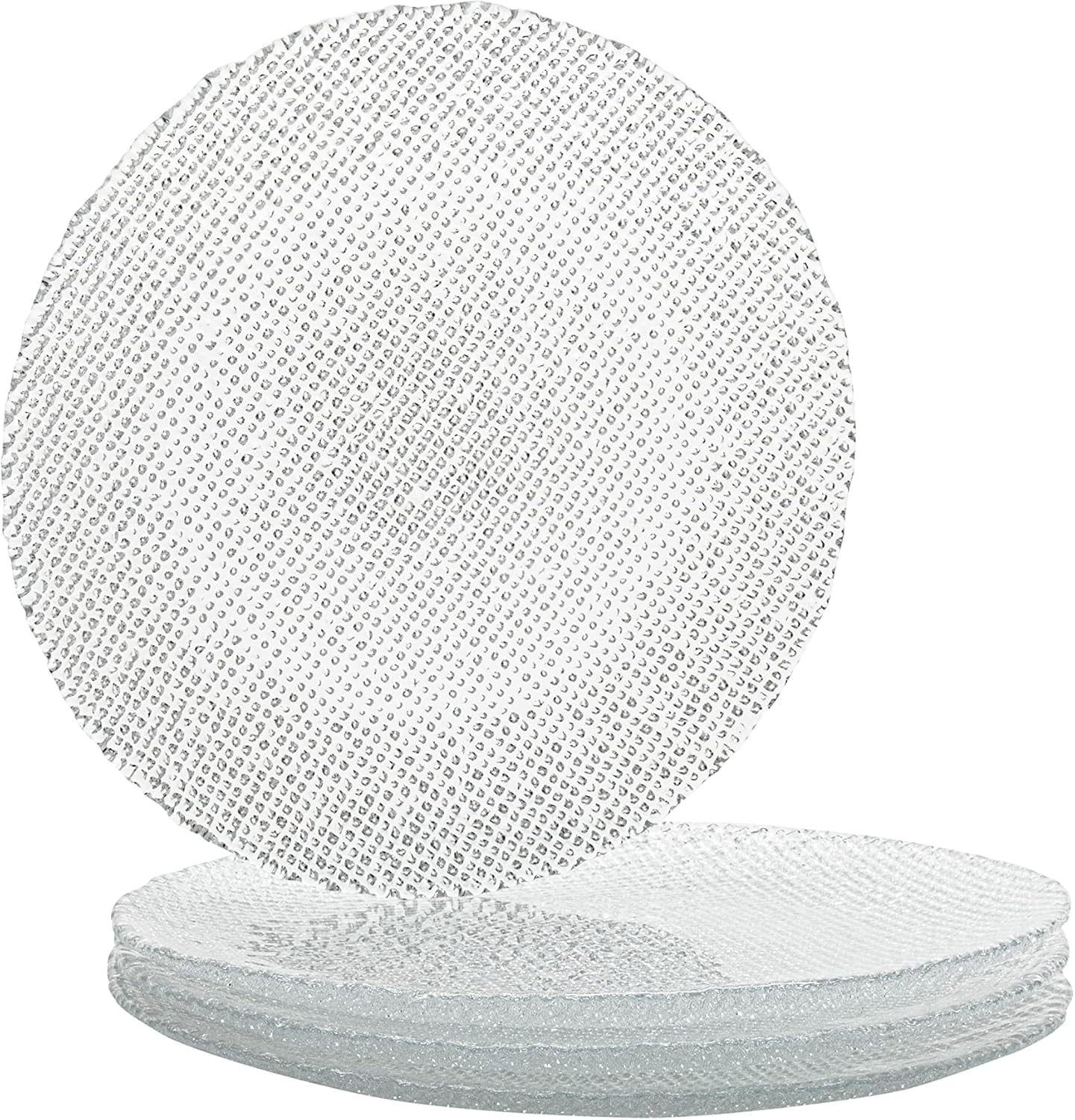 Glass Plates, Set of 4 Salad Plates, 8.5 Inch Glass Plates Set, Salad ...