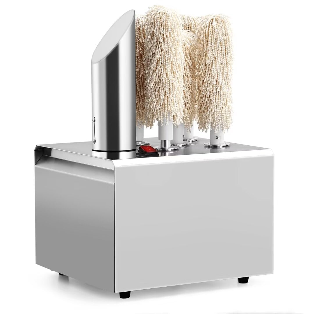 Glass Polisher, Wine Glass Polisher with High Powered Heater & 5 Cotton ...