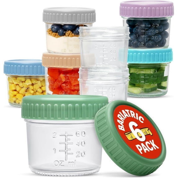 Glass Portion Control Containers 96 Pack 4 oz Mini Food Storage Jars ...