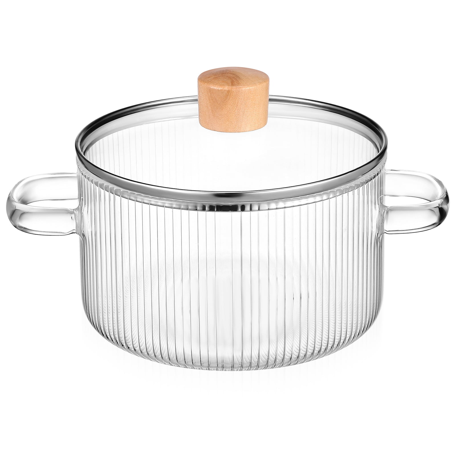 Glass Pot Simmer Pot Glass Saucepan Stewing Pot Glass Cookware with Lid ...