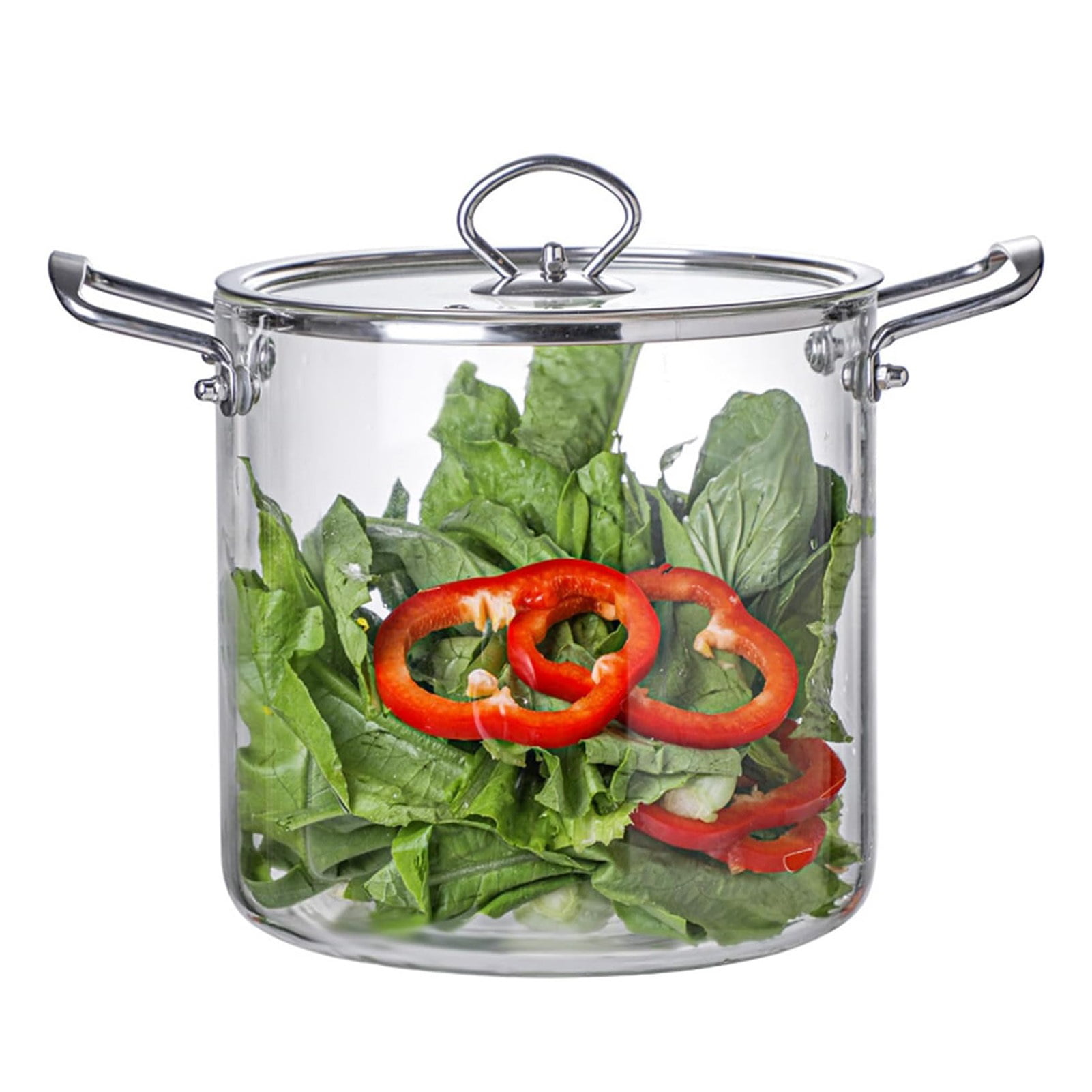 Glass Pot for Cooking, with Lid Heat-Resistant Glass Soup Pot Casserole ...