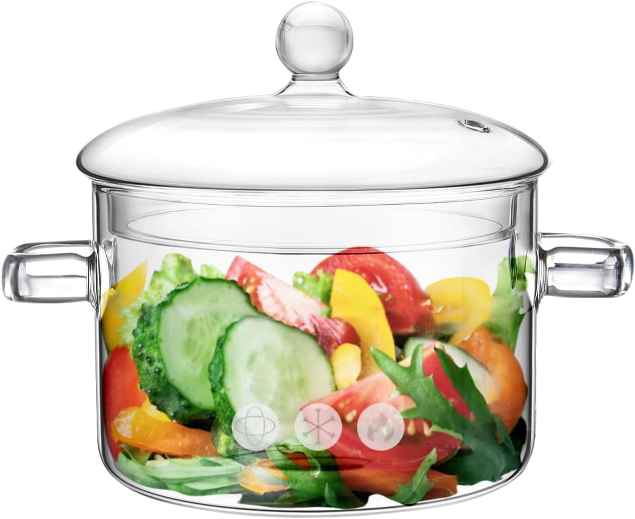 Glass Pots for Cooking on Stove, 1.5L/50oz Glass Cooking Pot with Lid ...