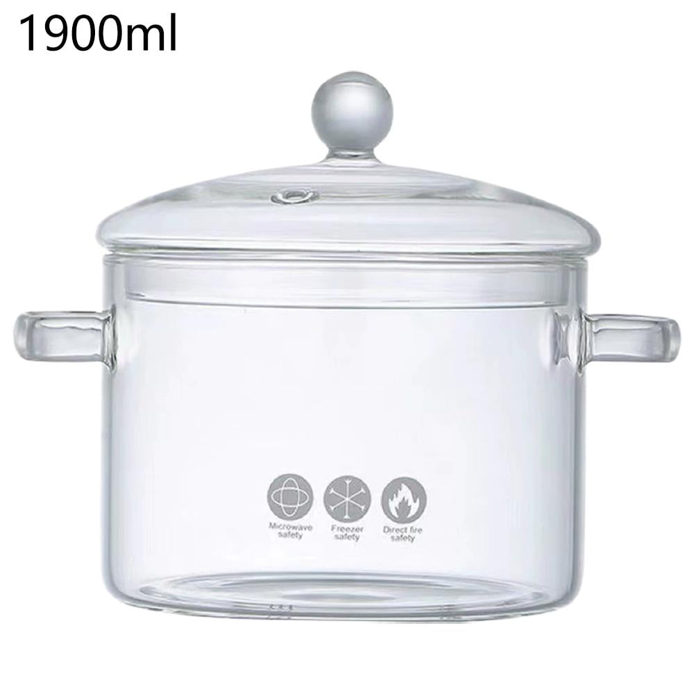 Glass Pots for Cooking on Stove, Clear Glass Borosilicate Pans Simmer ...