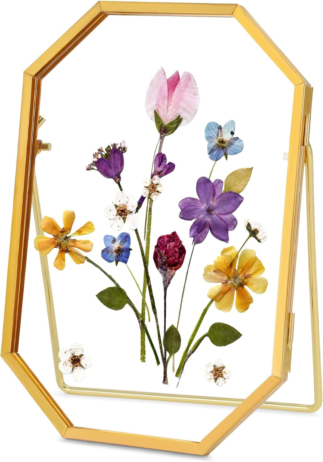 Glass Pressed Flower Frame Handmade, Metal Floating Picture Frame ...