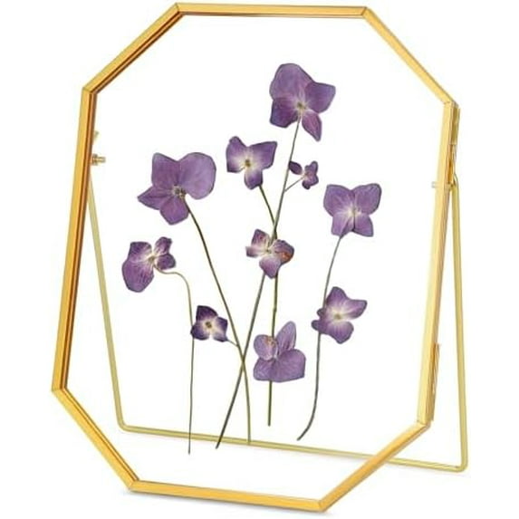 Glass Pressed Flower Frame Handmade, Metal Floating Picture Frame ...