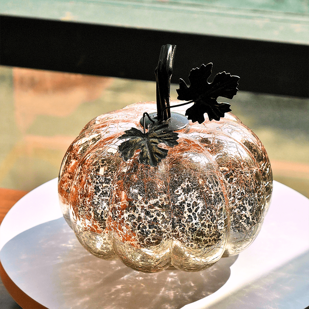 Glass Pumpkin Light with Timer, Led Pumpkin Lamp, Ideal for Halloween Fall Decoration ...