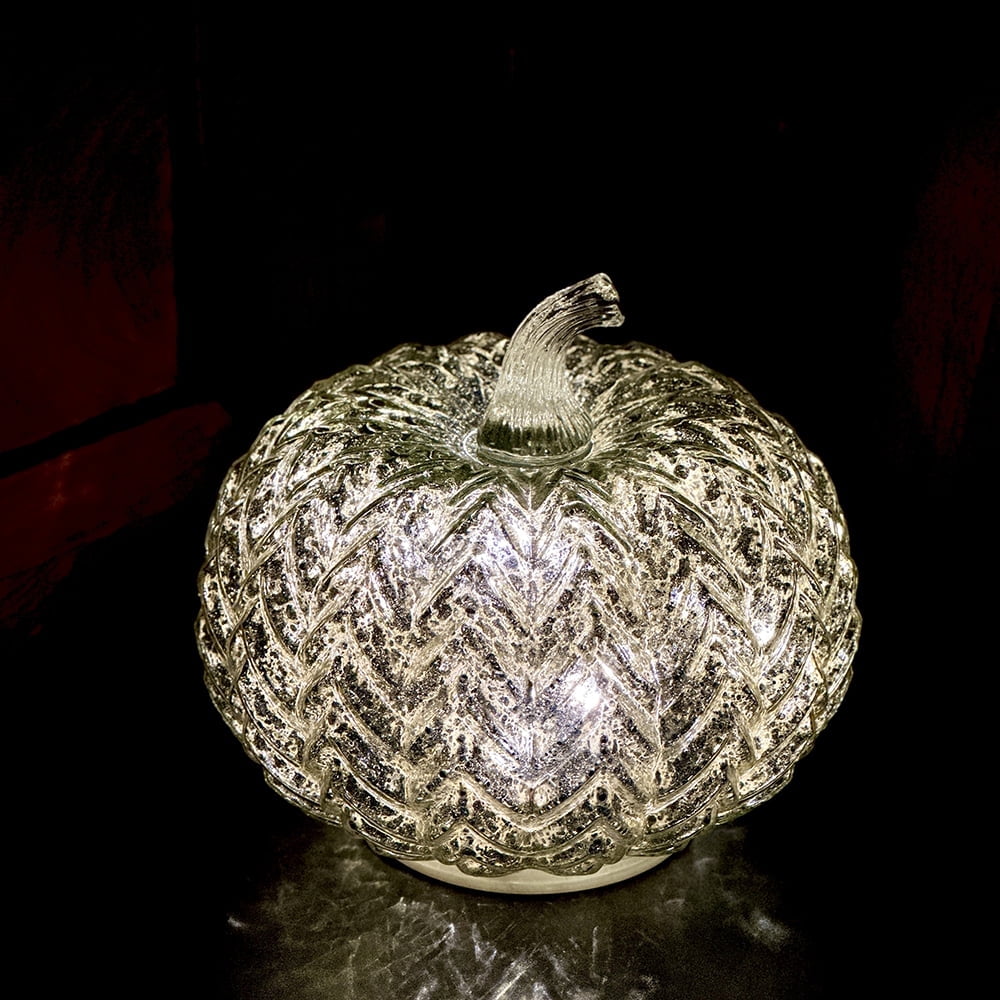 Glass Pumpkin Light with Timer, Led Pumpkin Lamp, Ideal for Halloween ...