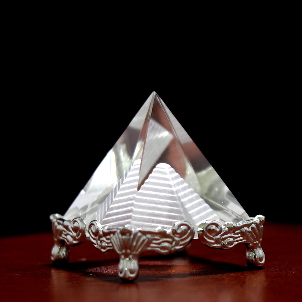 Glass Pyramid Ornaments Artificial Crystal Obsidian Tetrahedron Pyramid ...