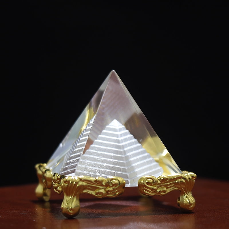 Glass Pyramid Ornaments Artificial Crystal Obsidian Tetrahedron Pyramid ...
