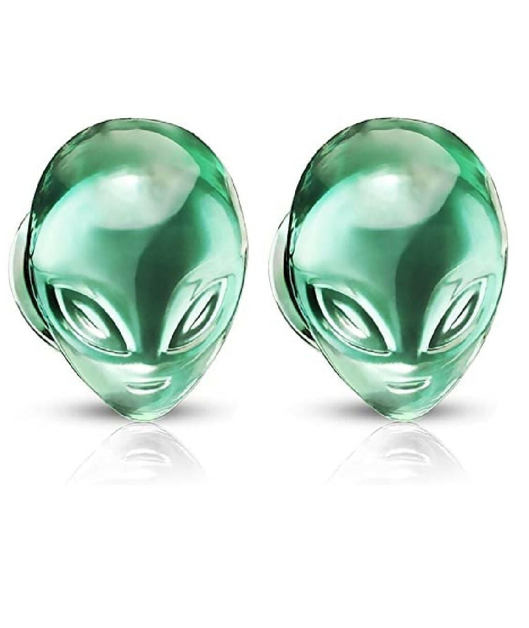 Glass Pyrex Green Alien Face Double Flare Plugs - Walmart.com