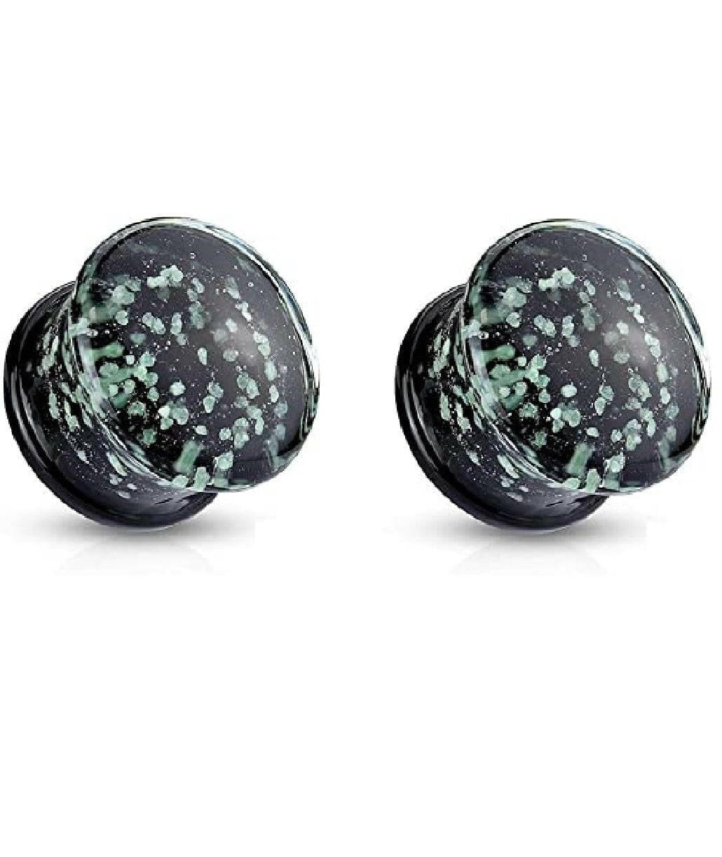 Glass Pyrex with Glow in the Dark Sparkles Double Flare Plugs - Walmart.com