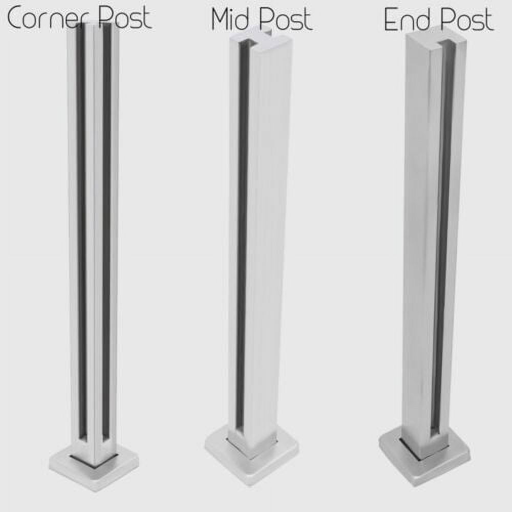 Glass Railing Post, 304 Stainless Corner Post 35.8” Cannot Add Handrail ...
