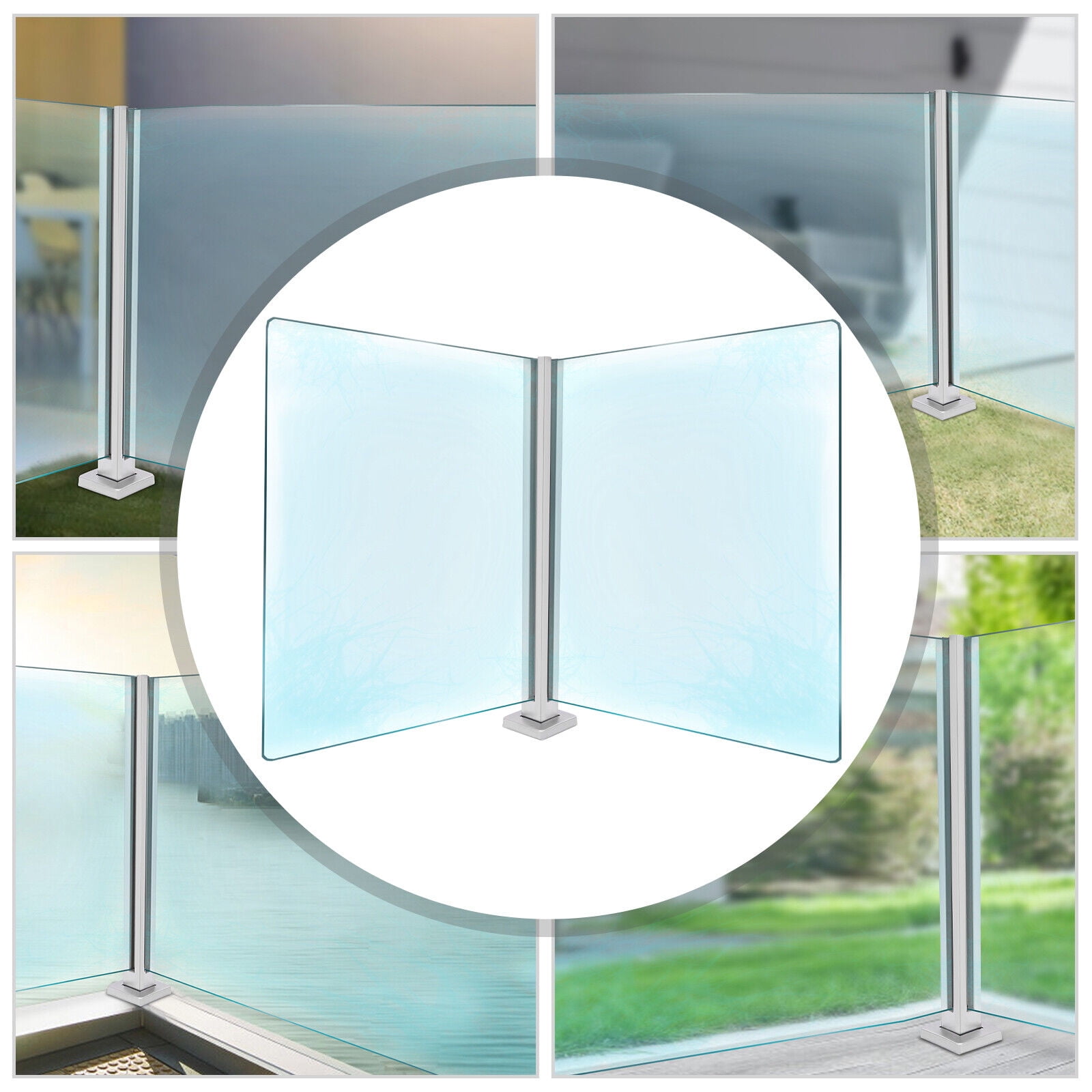Glass Railing Post 304 Stainless Steel Balustrade for Balcony Deck ...
