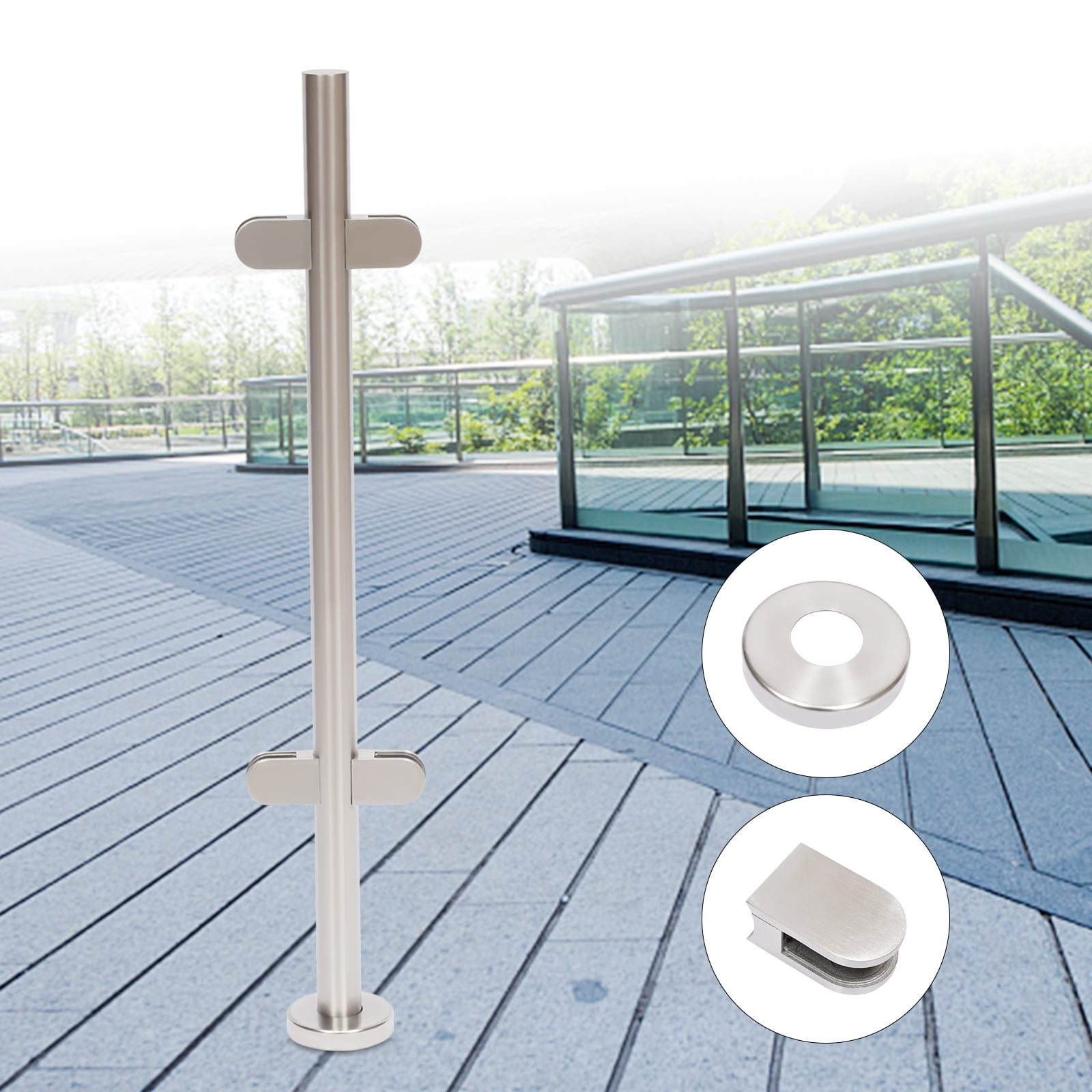 Glass Railing Post 304 Stainless Steel Railing Mid Post, Glass Railing ...