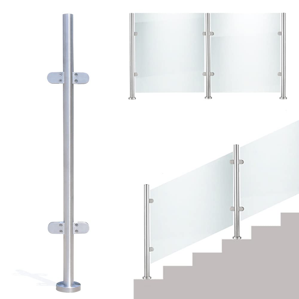 Glass Railing Post 35In Glass Balustrade Post 304 Stainless Steel ...