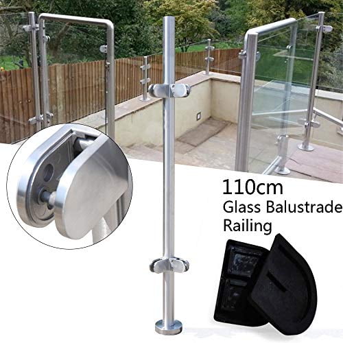 Glass Railing Post, Silvery Stainless Steel Glass Clamp Post Glass ...