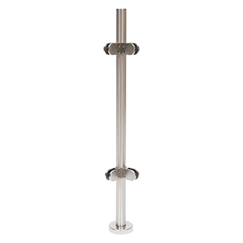 Glass Railing Post, Silvery Stainless Steel Glass Clamp Post Glass ...