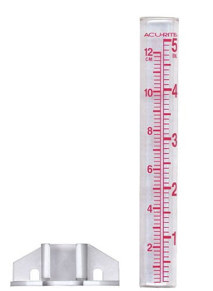 Glass Rain Guage Measures up to 5" of Rainfall or Garden Watering (Pkg ...