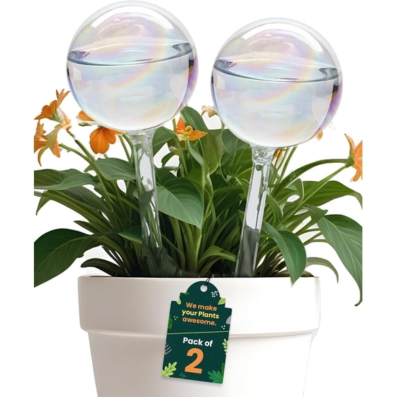 Glass Rainbow Plant Watering Globes, Iridescent Self Watering Globes ...