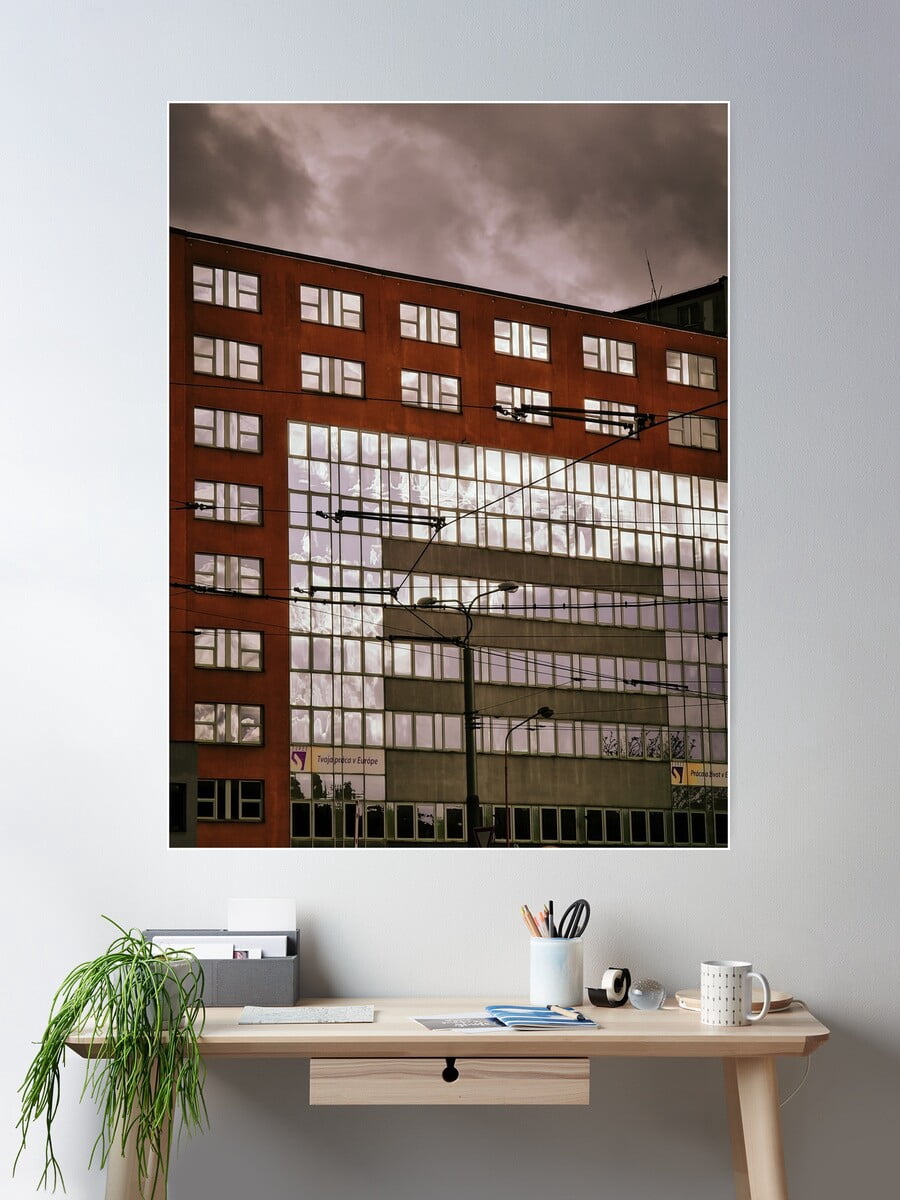 Glass Reflection Poster Wall Art, Modern Wall Decor For Living Room ...
