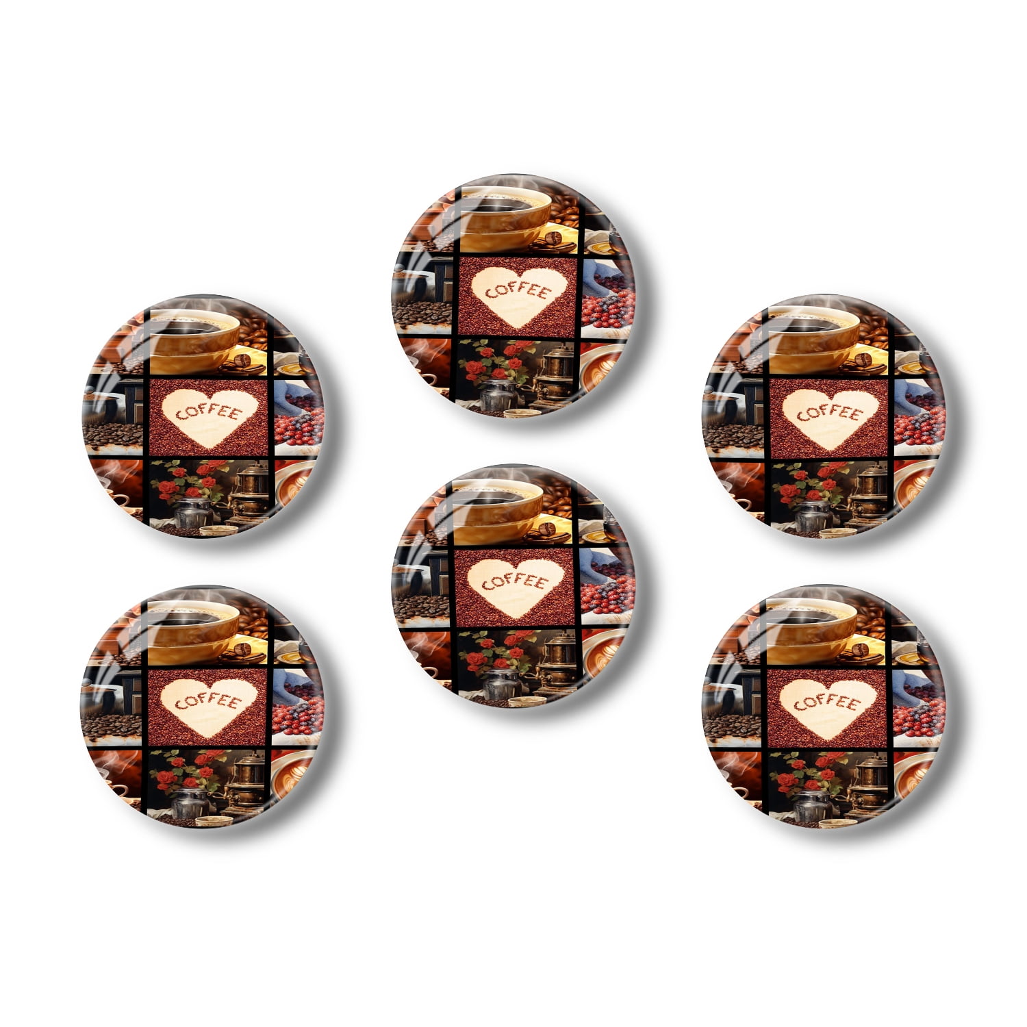 Glass Refrigerator Magnet 6Pcs Magnetic Fridge Sticker,Decor for ...