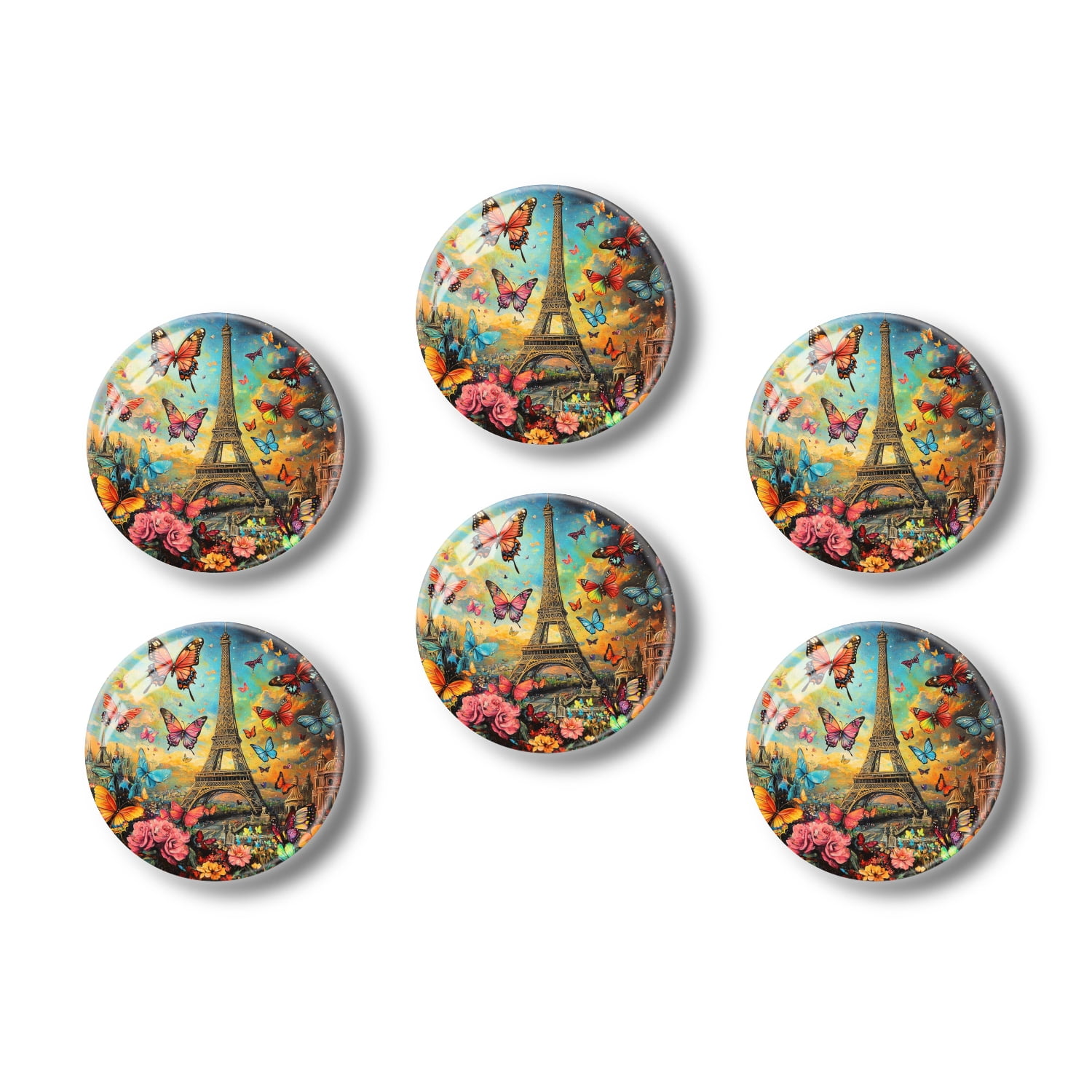 Glass Refrigerator Magnet 6Pcs Magnetic Fridge Sticker,Decor for ...