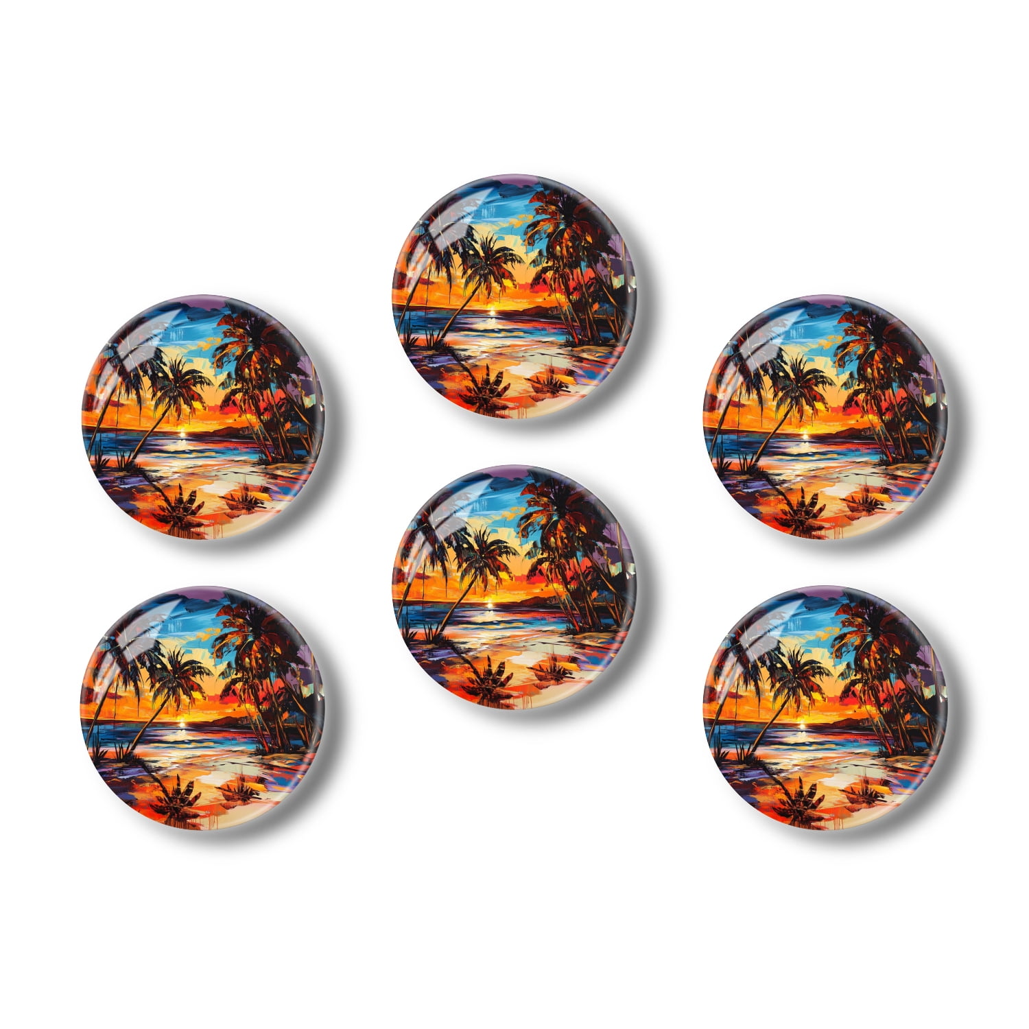 Glass Refrigerator Magnet 6Pcs Magnetic Fridge Sticker,Decor for ...